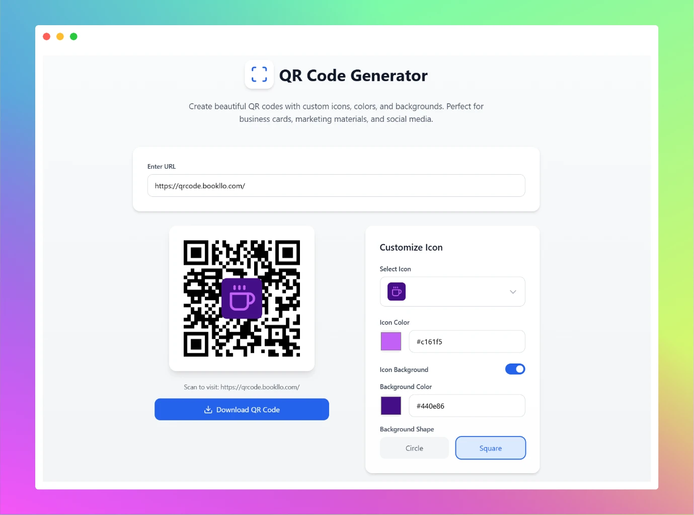 QR Code Generator - Create Custom QR Codes with Icons
